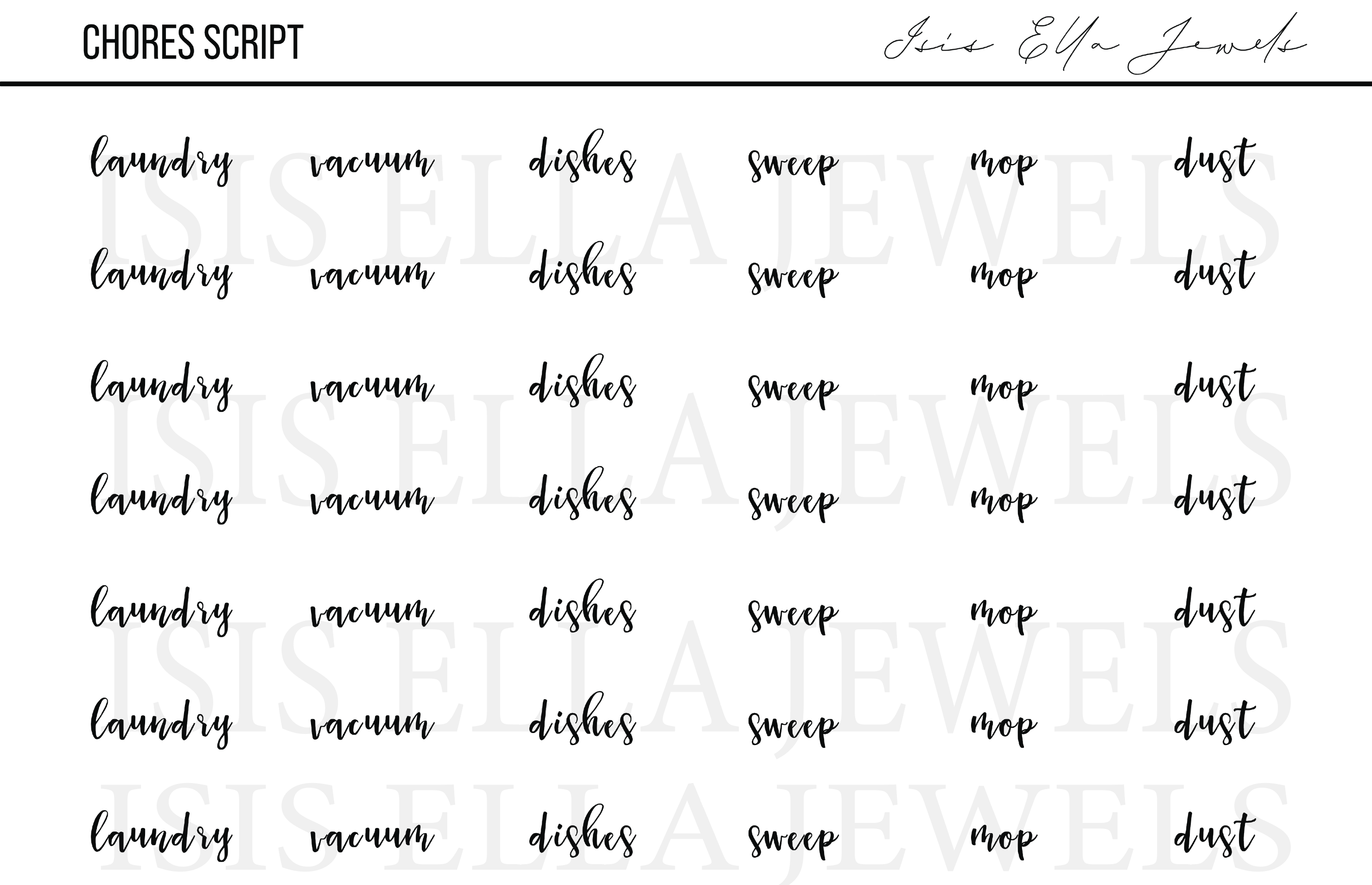 Chores Script – Isis Ella Jewels