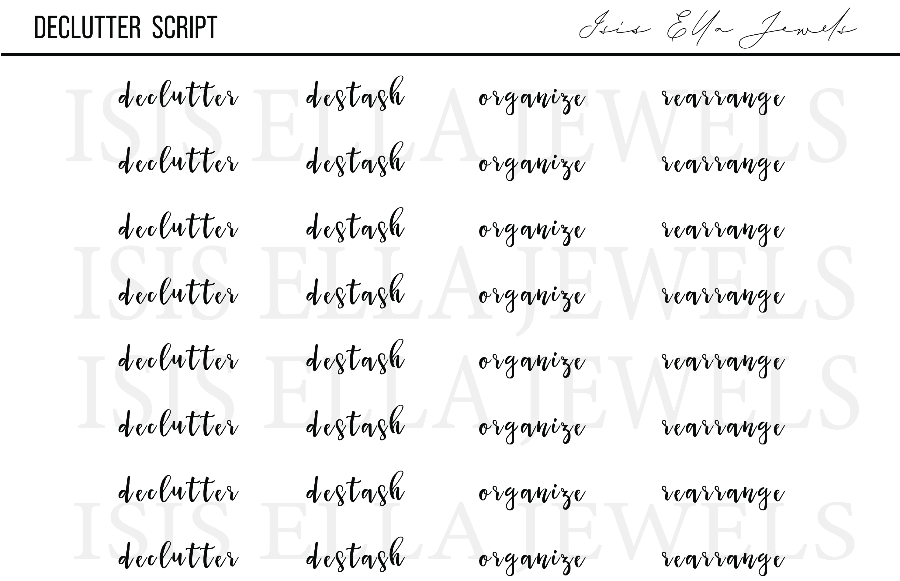 Declutter Script – Isis Ella Jewels